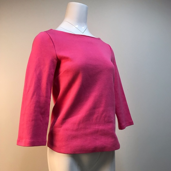 Tops | Vintage Hot Pink Thick Material Three Quarter Top | Poshmark